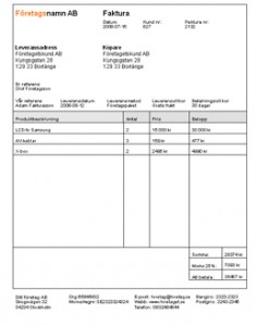 Fakturamallar - Mallar